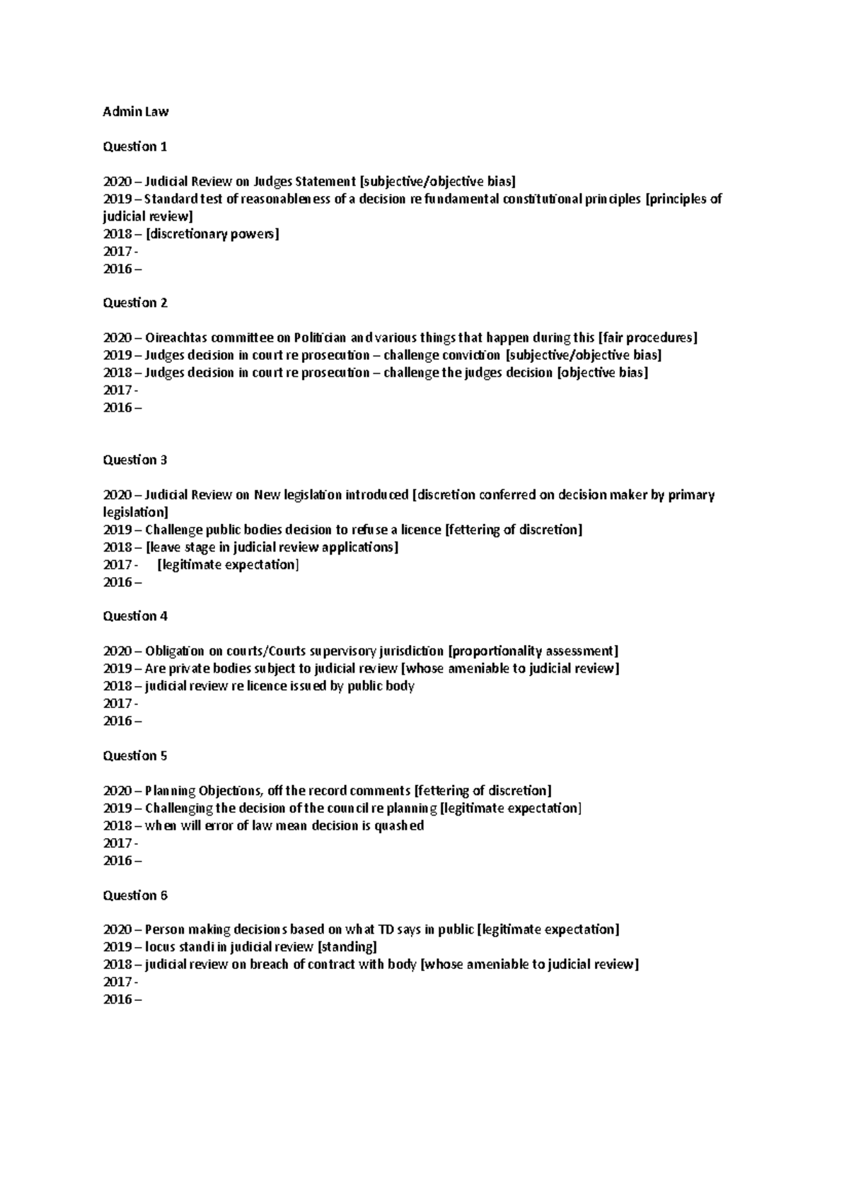 Admin Law Exam Question Topics Admin Law Question 1 2020 Judicial
