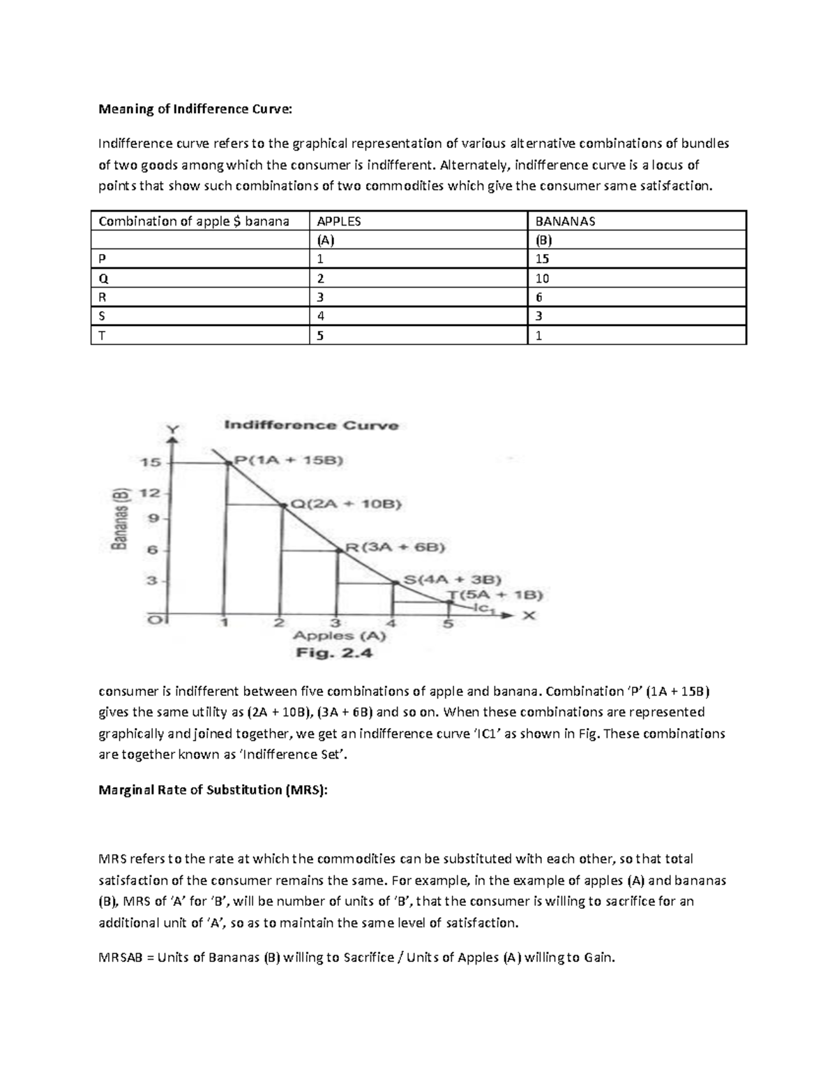 Indifference curve - Lecture notes 3 - Engineering Economics - KIIT ...