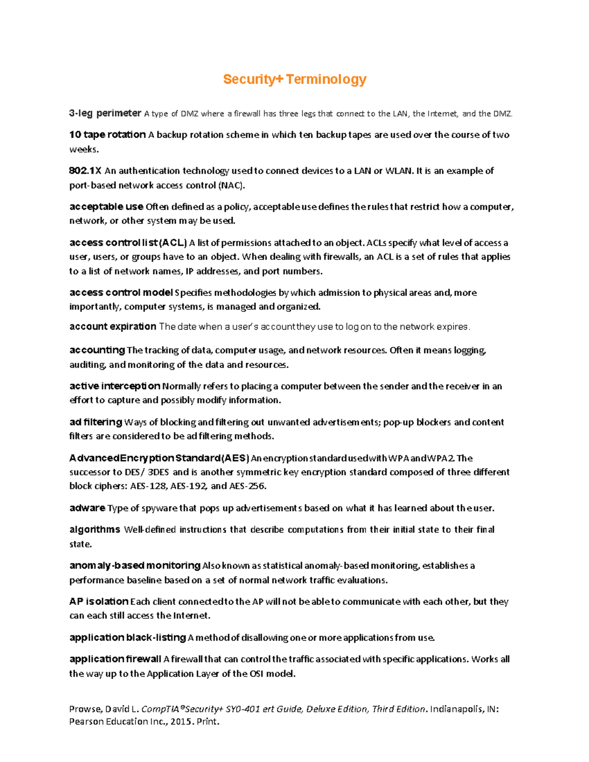 Security-Terms - security terms - Prowse, David L. CompTIA®Security+ ...