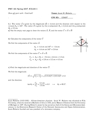Exam1 - exam 1 - PHY 221 Summer 2022: EXAM 1 Show all your work. Good ...
