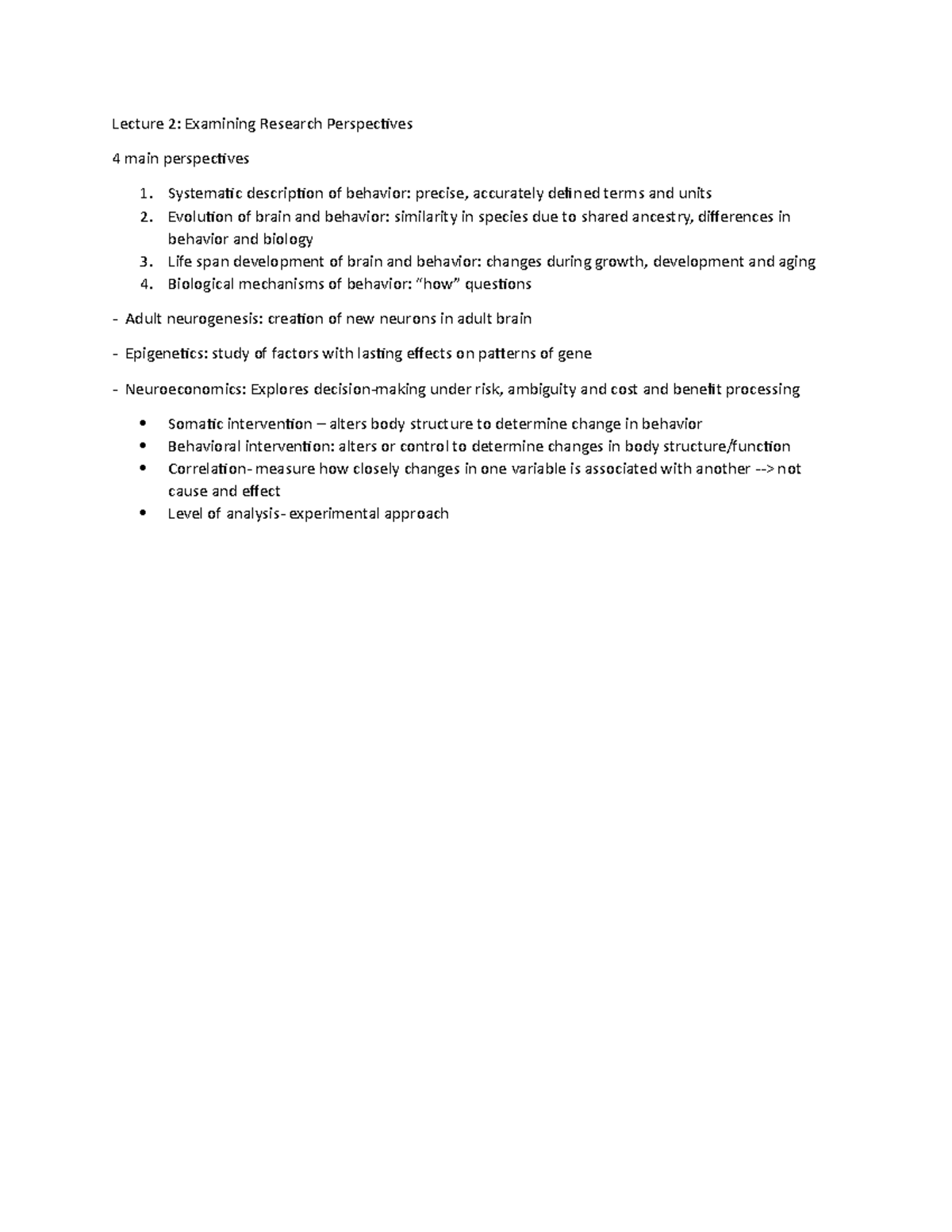 ANT lecture 2 - Lecture 2: Examining Research Perspectives 4 main ...