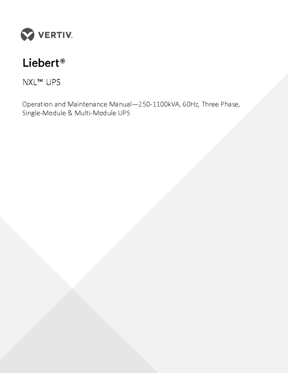 Liebert-nxl-operation-and-maintenance-manual 00 - Liebert® NXL™ UPS ...