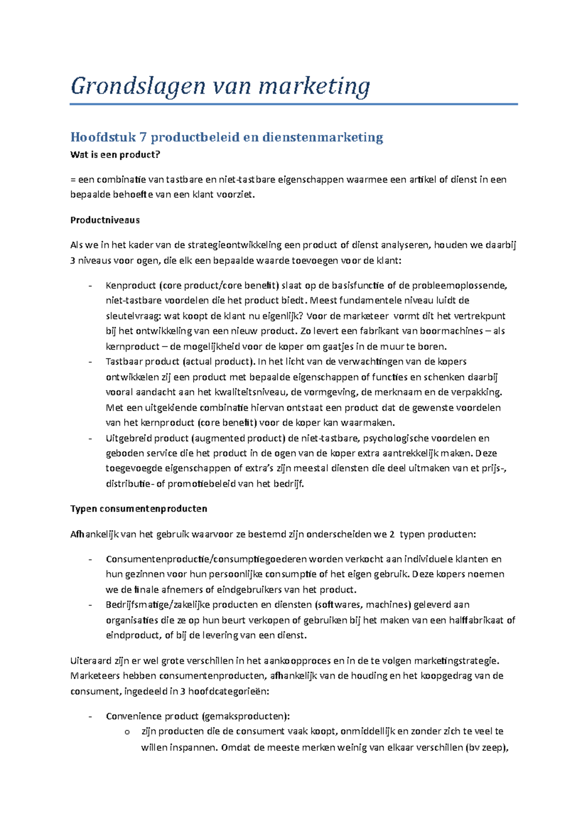 Grondslagen van marketing h7 - Grondslagen van marketing Hoofdstuk 7 ...