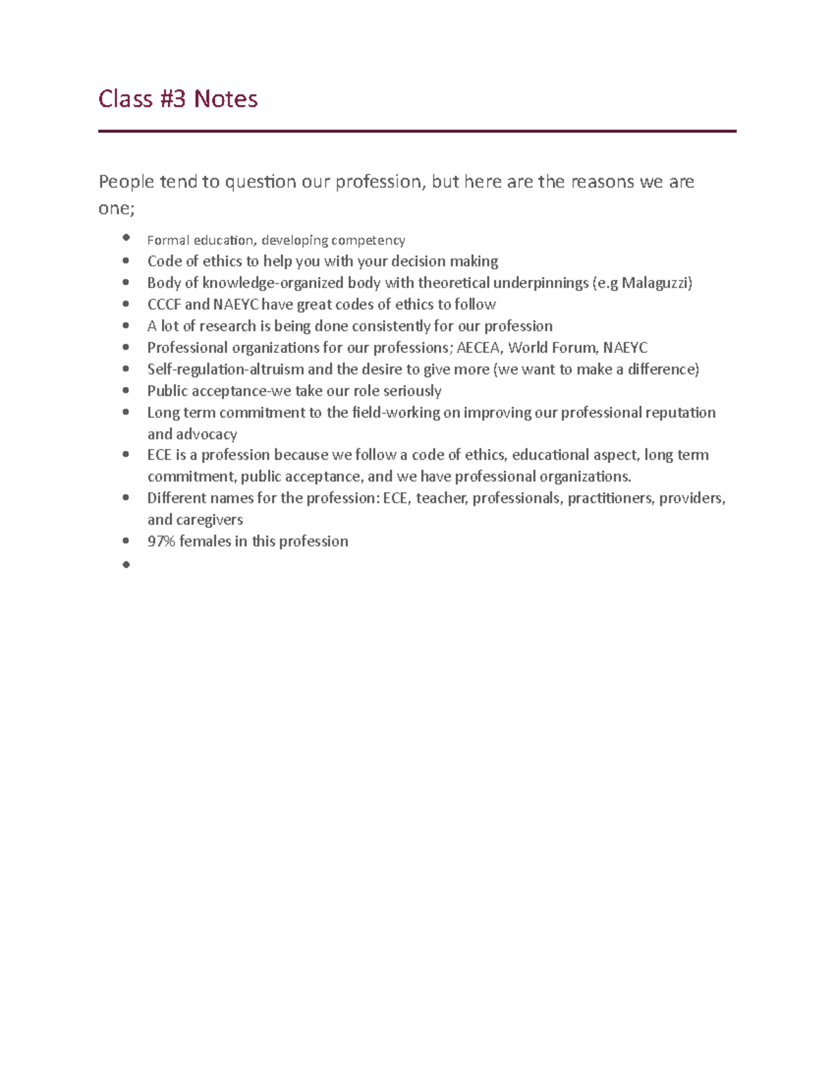 Class 3-1104 Notes - Class #3 Notes People tend to question our ...