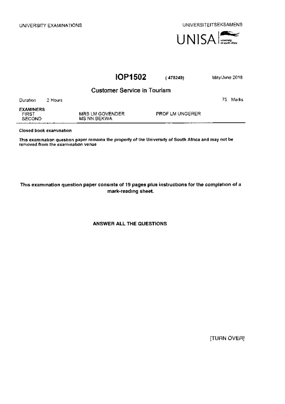 IOP1502 2018 6 E 1 - Hope this helps - UNIVERSITY EXAMINATIONS ...