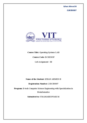 operating systems lab manual - 21BAI Shlok Kamath 20/02/ Lab – 6 Aim: 1 ...