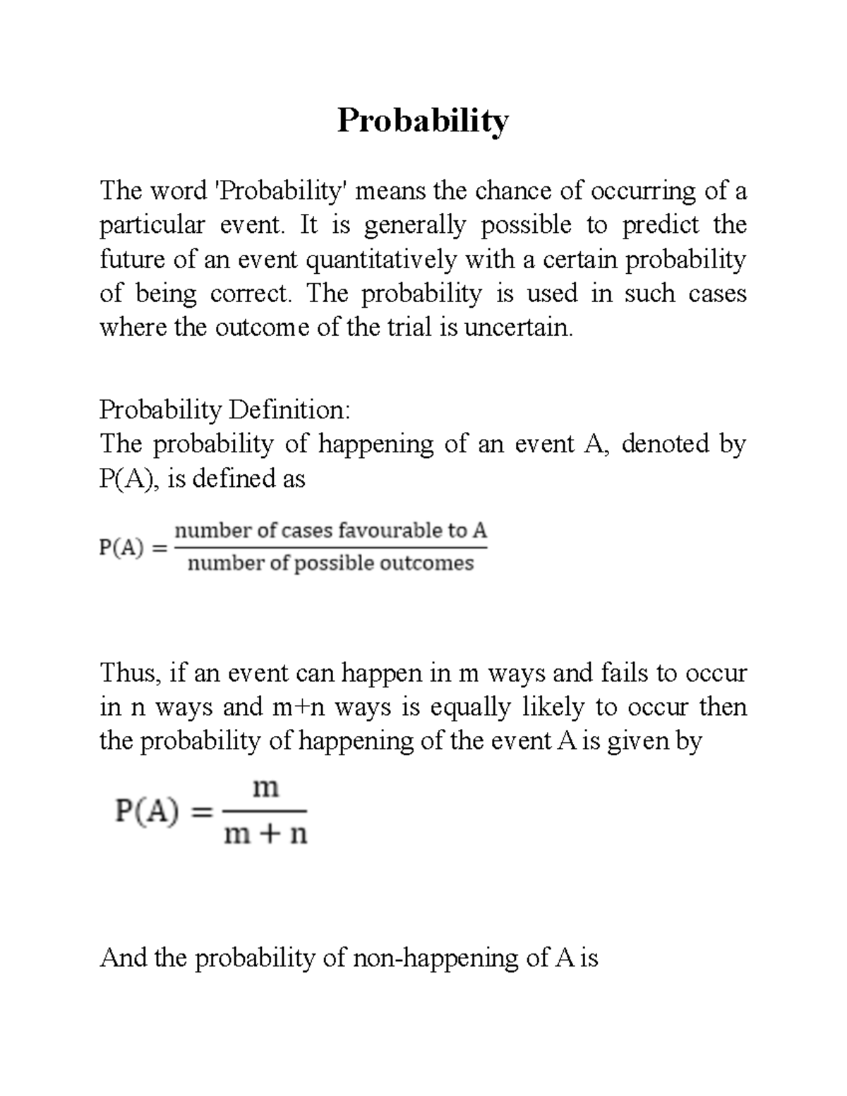 Probability And Graph Notes Probability The Word Probability probability-and-graph-notes-probability-the-word-probability