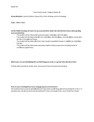 Case Study Progress report 3 2020 - NU 842 - Avila - Studocu