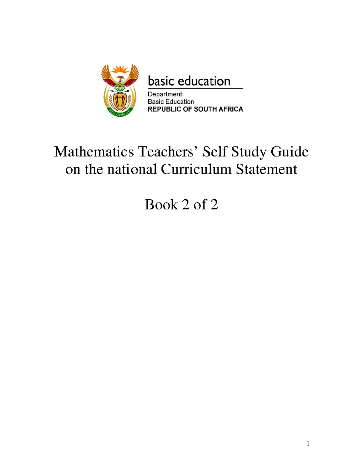 Self Study Maths 2010 Book 1Teachers Self Study Guide - Mathematics Teachers’ Self Study Guide ...