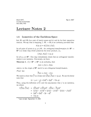 Lecture notes, lecture 10 - Proof of sard’s theorem - Mar 20, 20051 ...