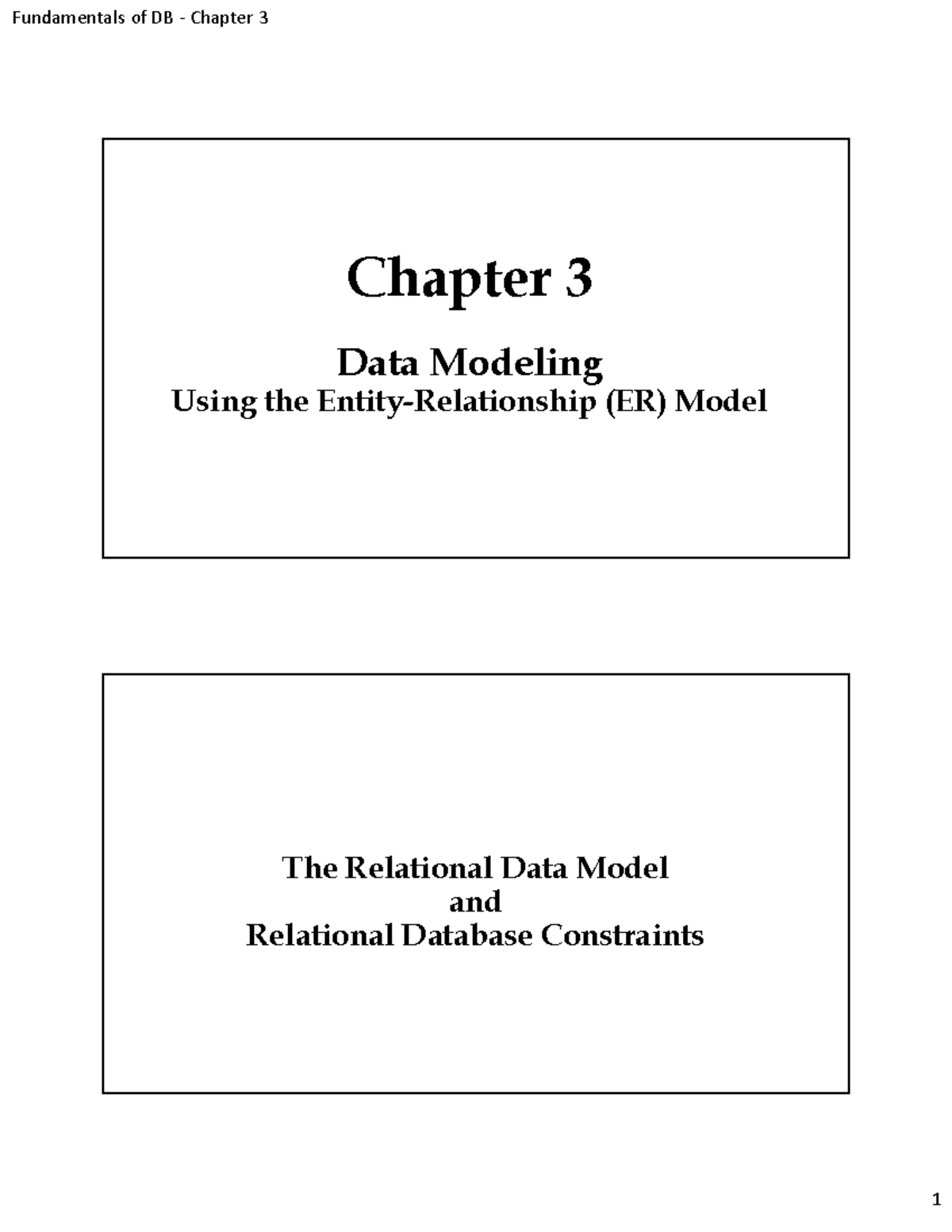 Ch. 3 - FDB-Fundamentals of DB - Chapter 3 dt-2024-10-07 22-49-11 - Chapter 3 Data Modeling ...