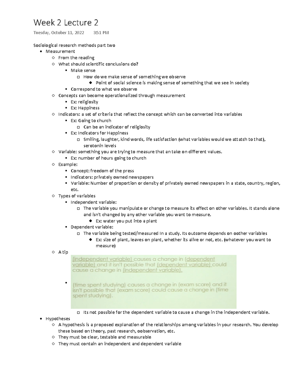 Soc 1 Lecture 4 Sociological Research Methods Part Two Measurement