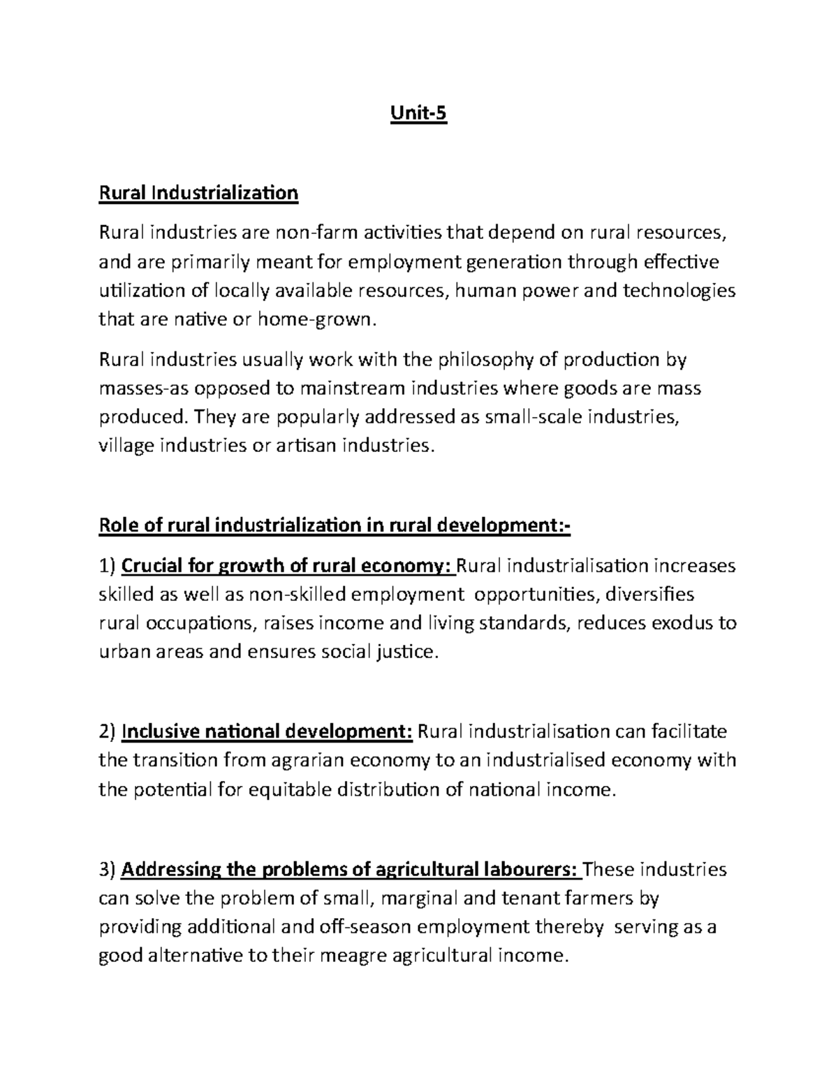 RDAP (Unit-5) - Rural development notes - Unit- 5 Rural ...