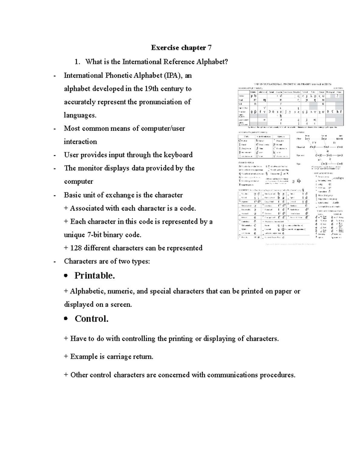 Exercise chapter 7 - CEA - Exercise chapter 7 What is the International ...