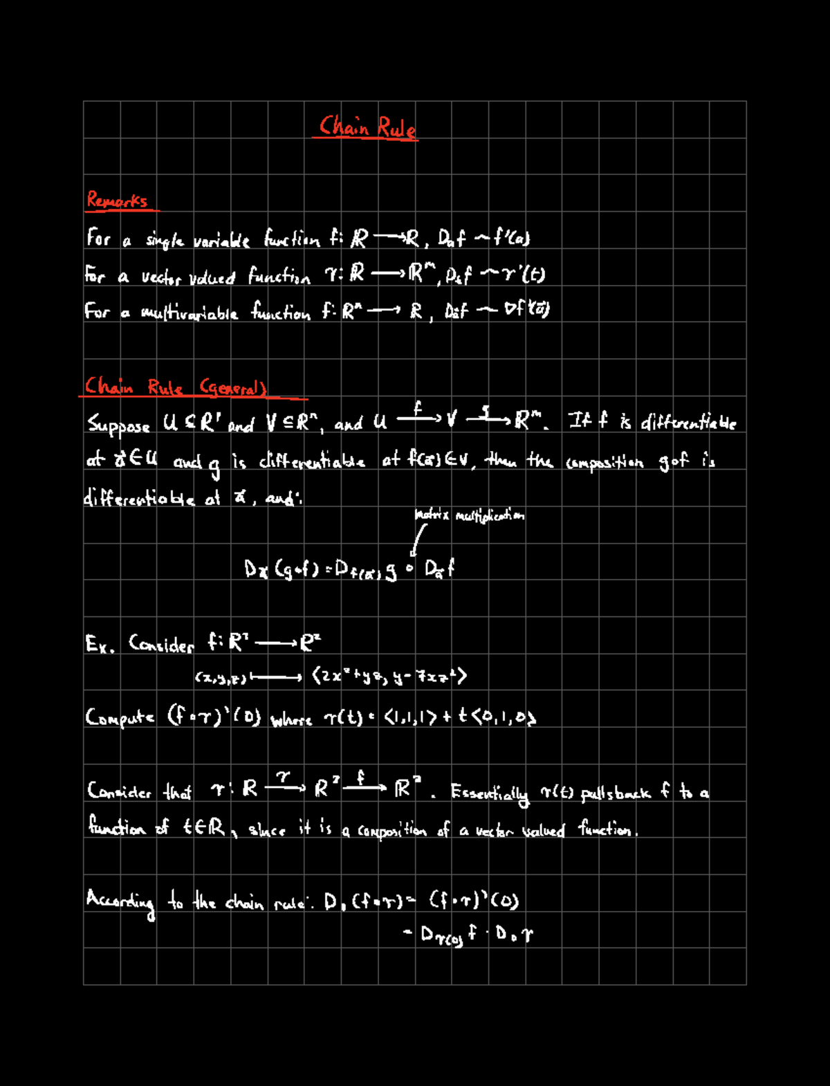 General chain rule, chain rule via compositions and pullbacks - ChainRut Ftiangle variable ...