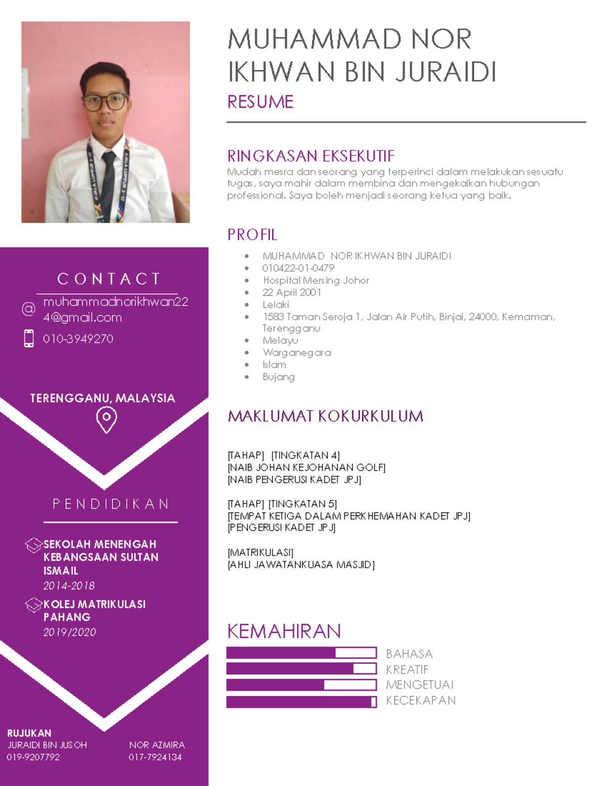 Resume - MUHAMMAD NOR IKHWAN BIN JURAIDI RESUME RINGKASAN EKSEKUTIF ...
