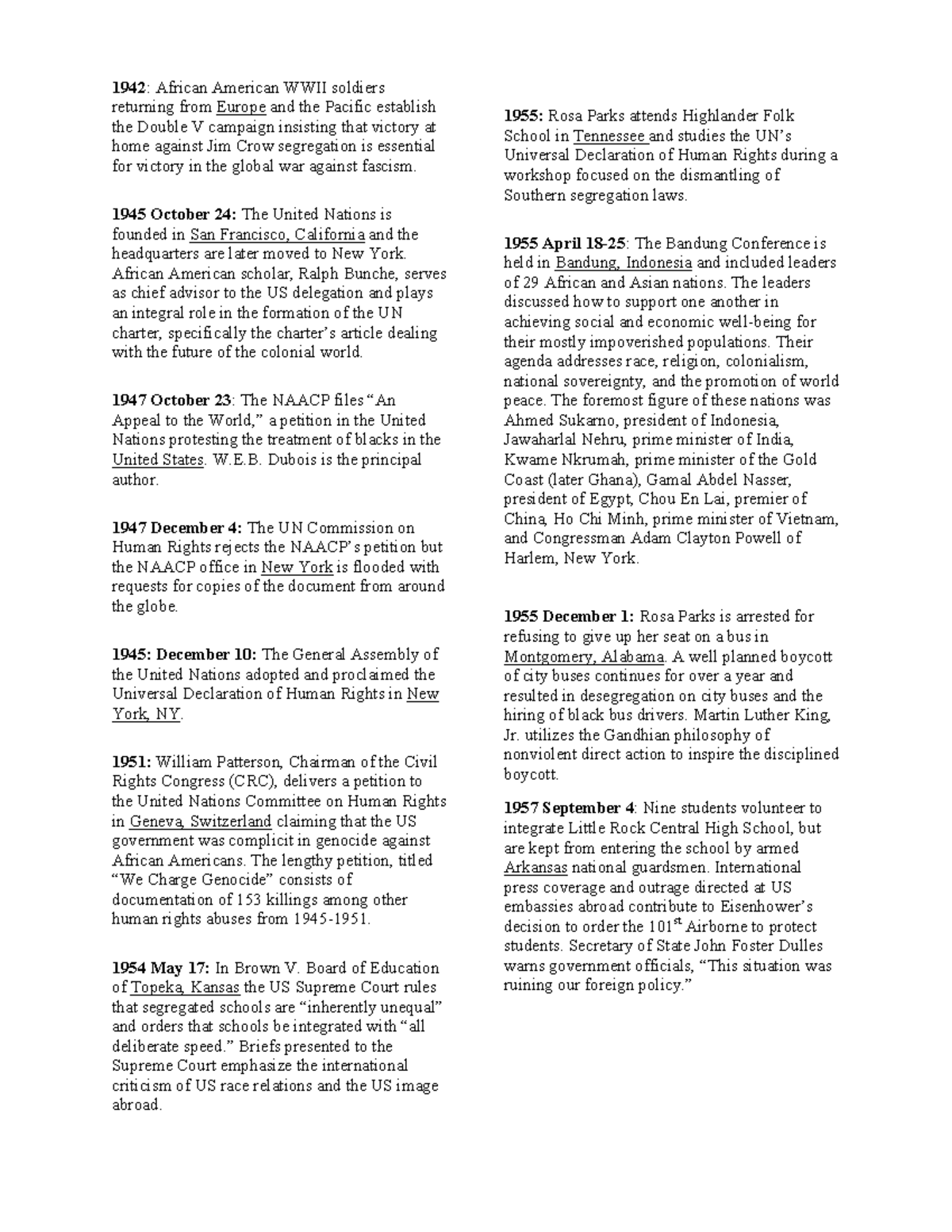 Civilrightstimeline cubes - 1942 : African American WWII soldiers ...