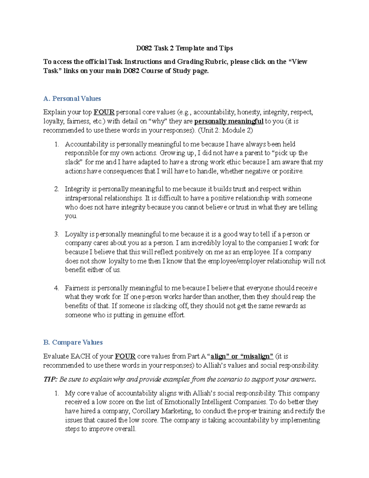 D082 Task 2 Template and Tips 0522 - D082 Task 2 Template and Tips To access the official Task ...