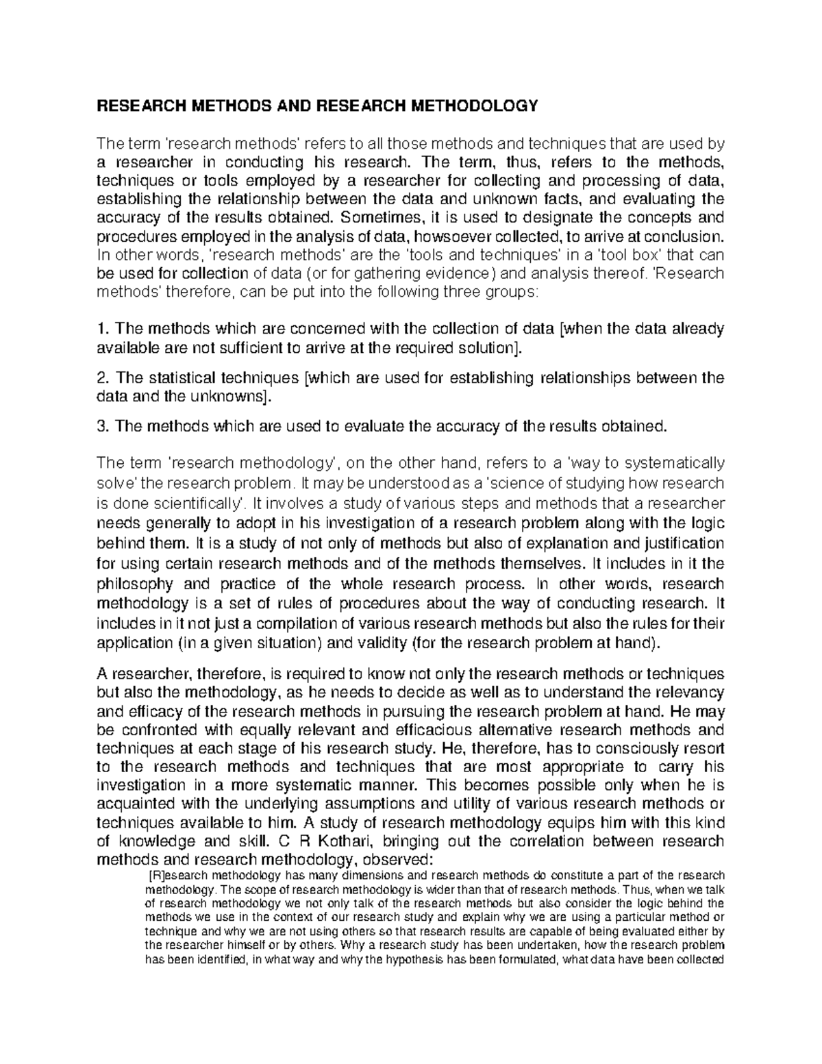 Research Methods AND Research Methodology - RESEARCH METHODS AND ...