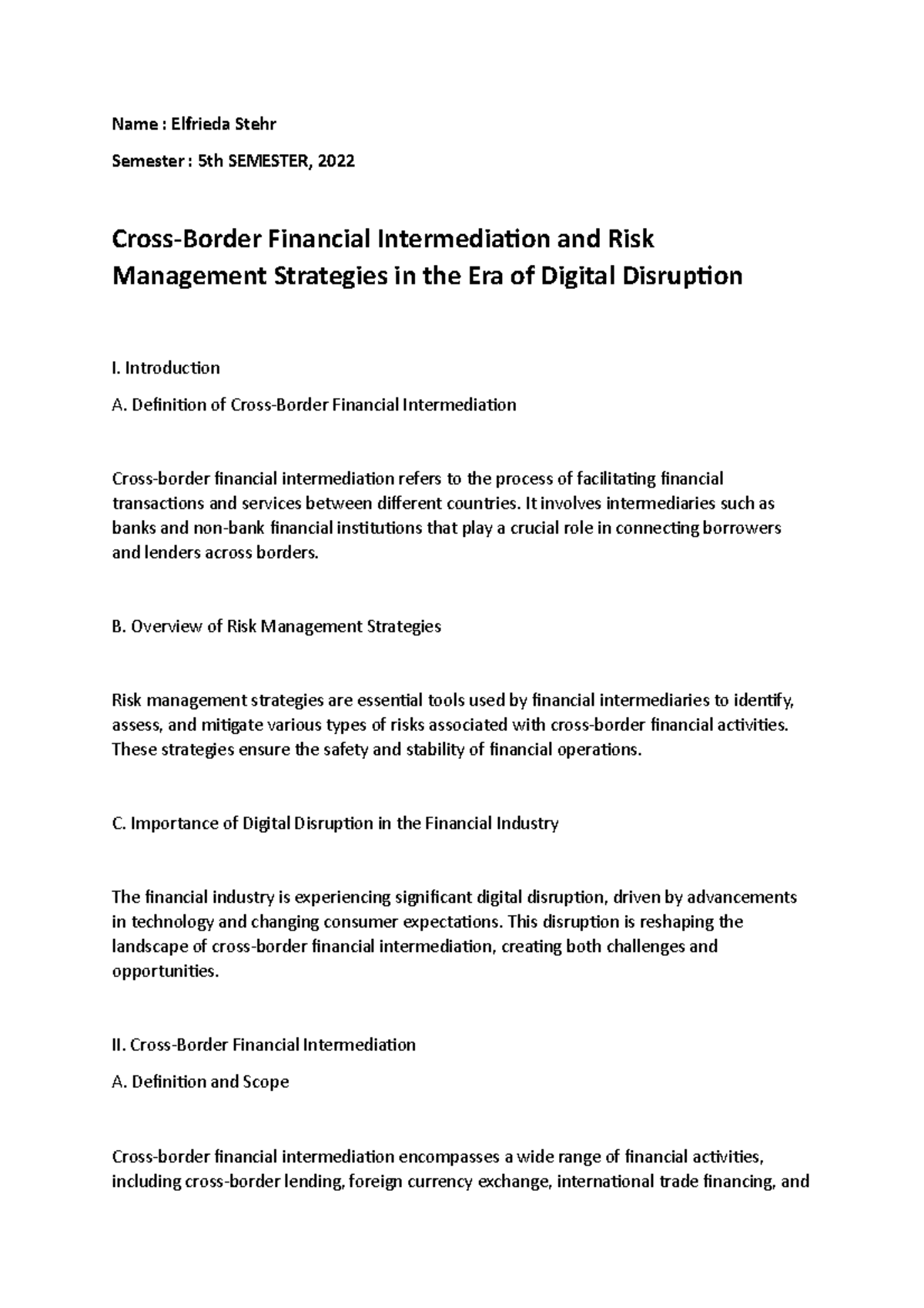 Cross-Border Financial Intermediation and Risk Management Strategies in ...