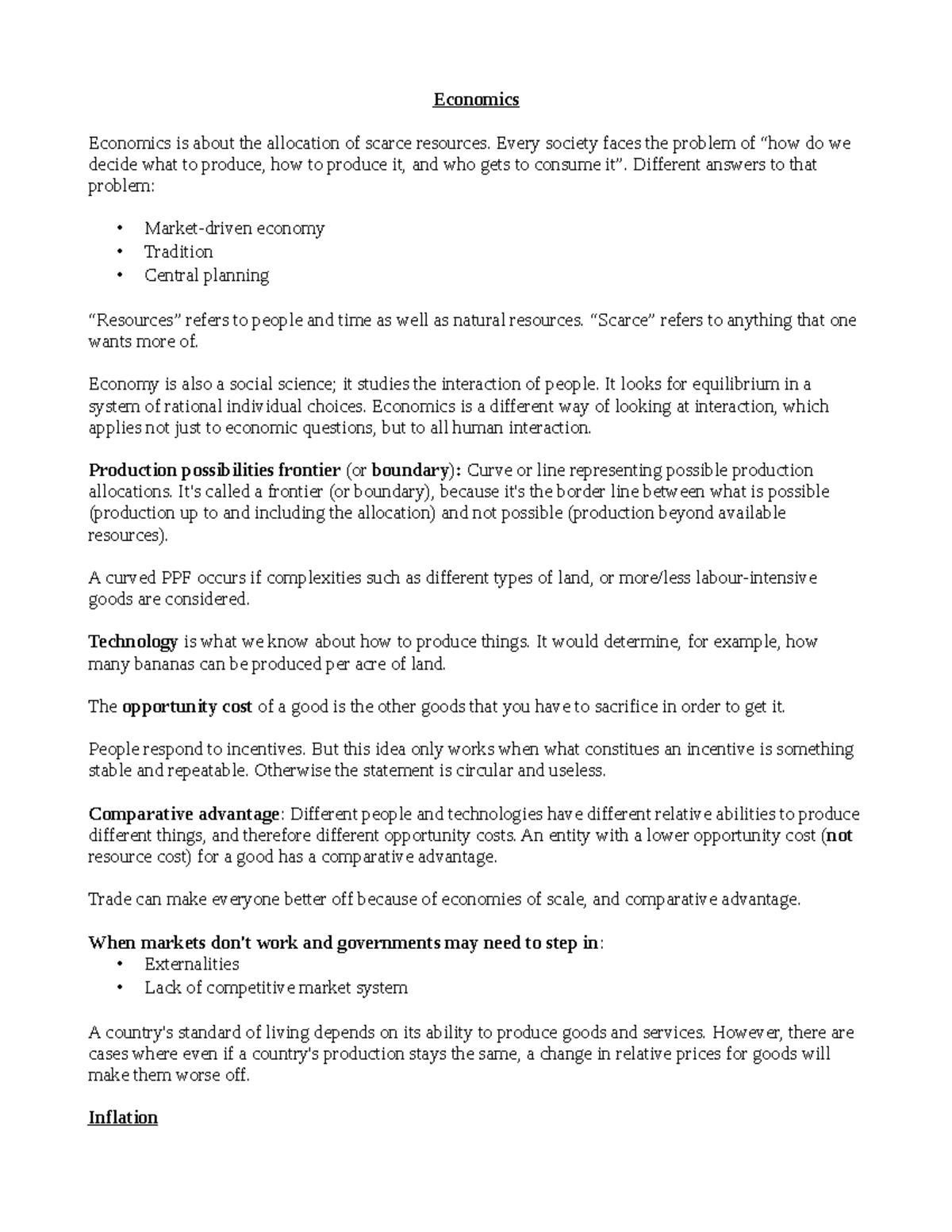 Economics - Lecture notes All - Economics Economics is about the ...