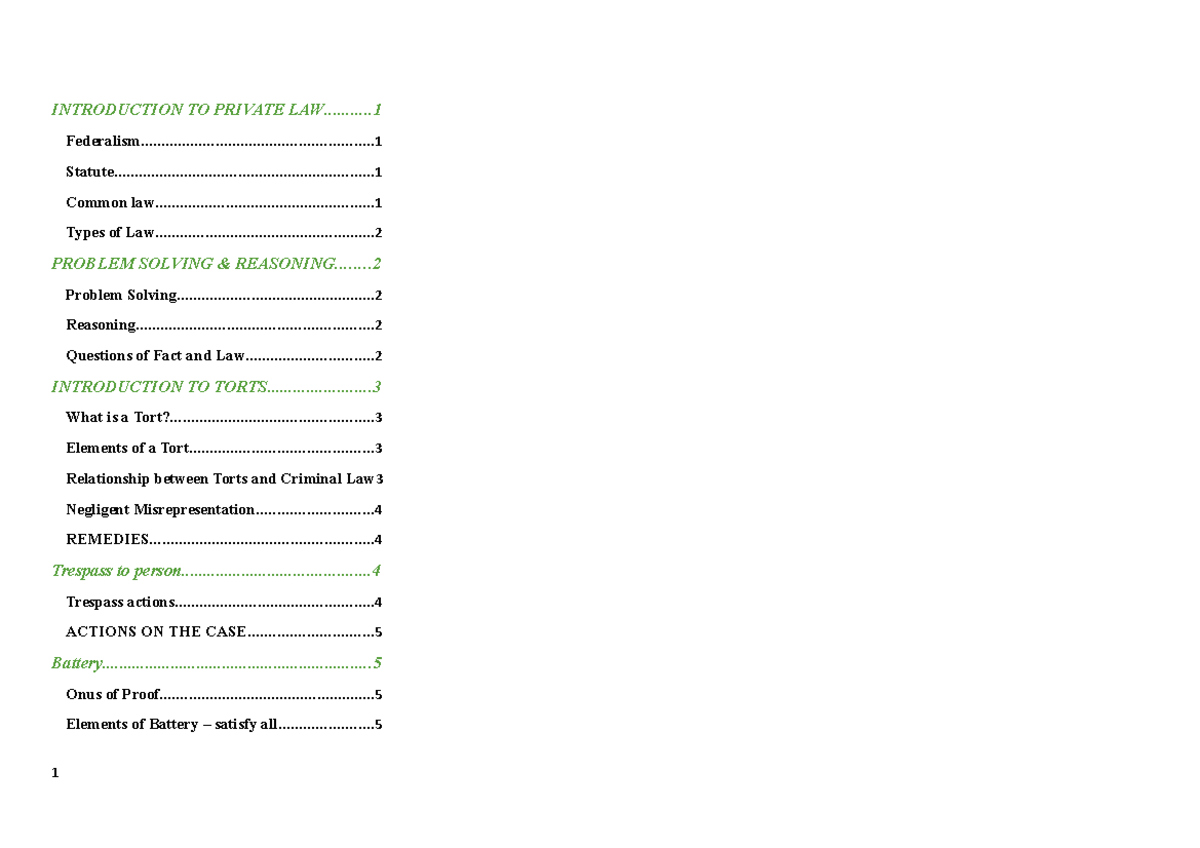Private Law Templates - INTRODUCTION TO PRIVATE LAW........... - Studocu