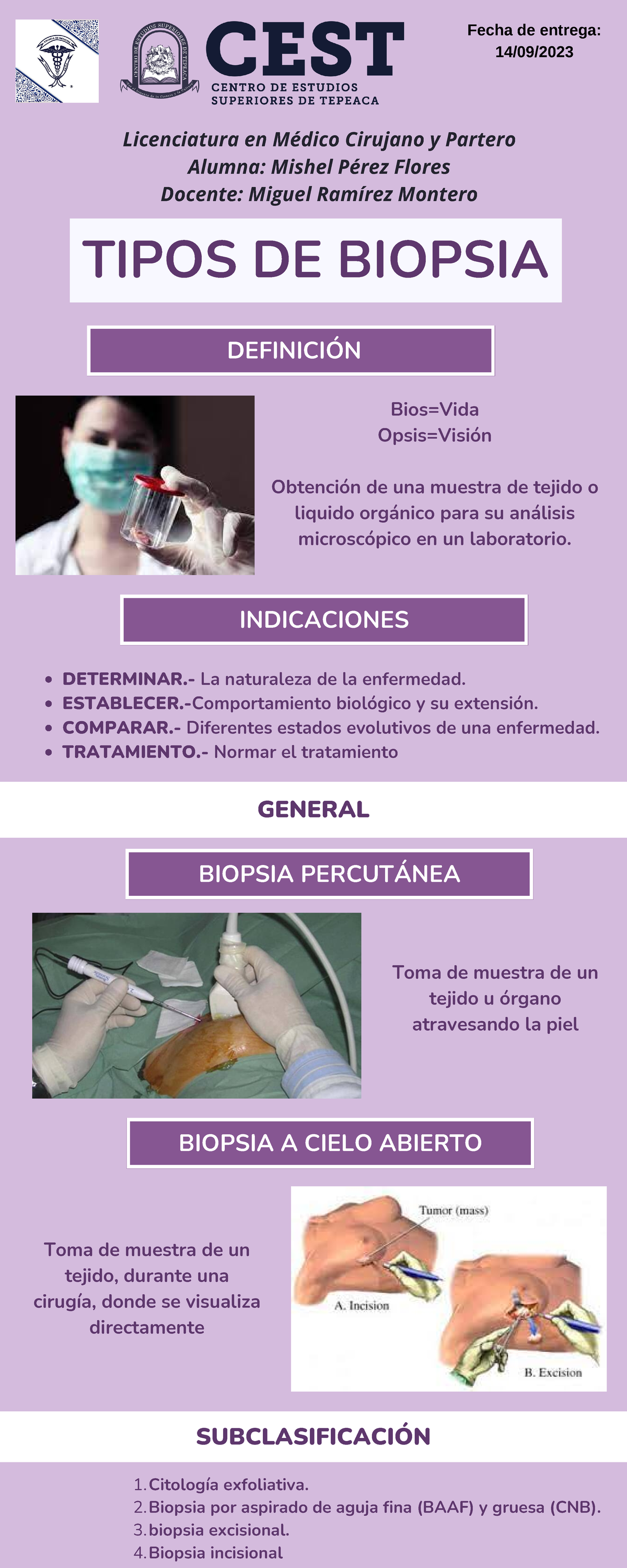 MPF Tipos De Biopsia - DEFINICIÓN BIOPSIA PERCUTÁNEA SUBCLASIFICACIÓN ...