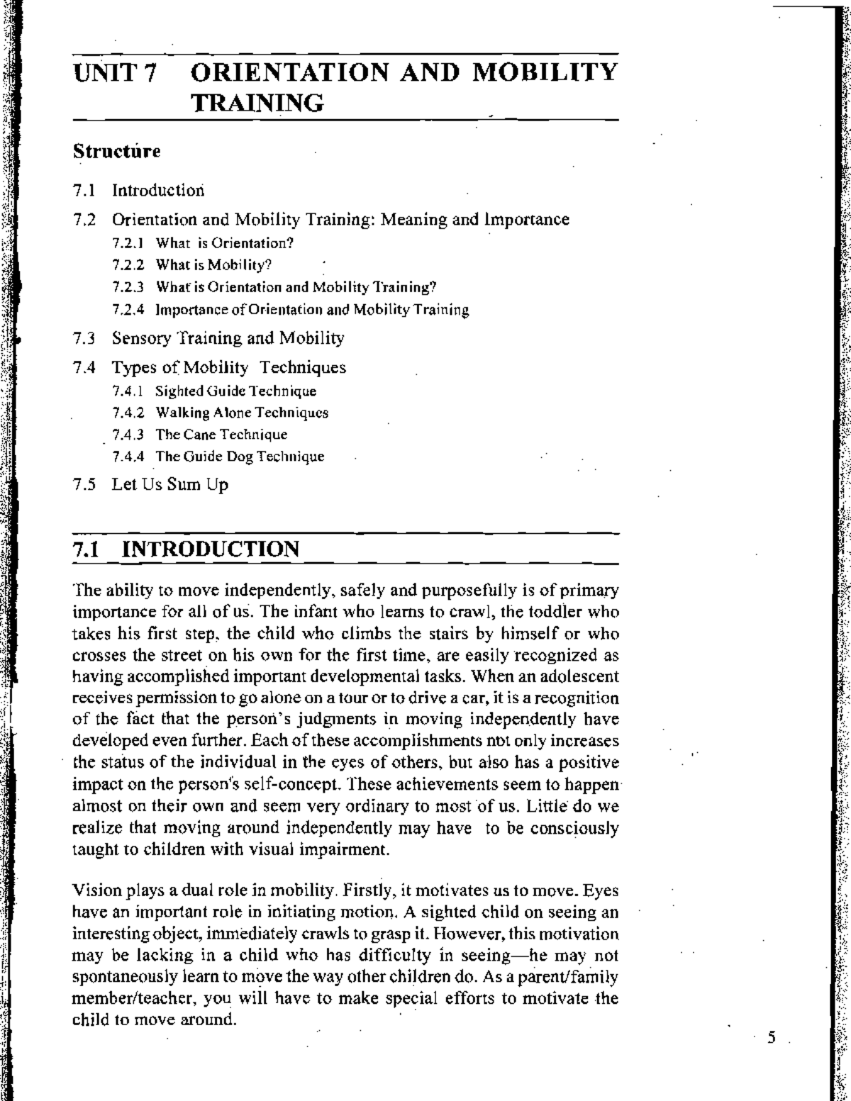 Orientation and mobility - 2 What is Orientation? 7.2 What is Mobility ...