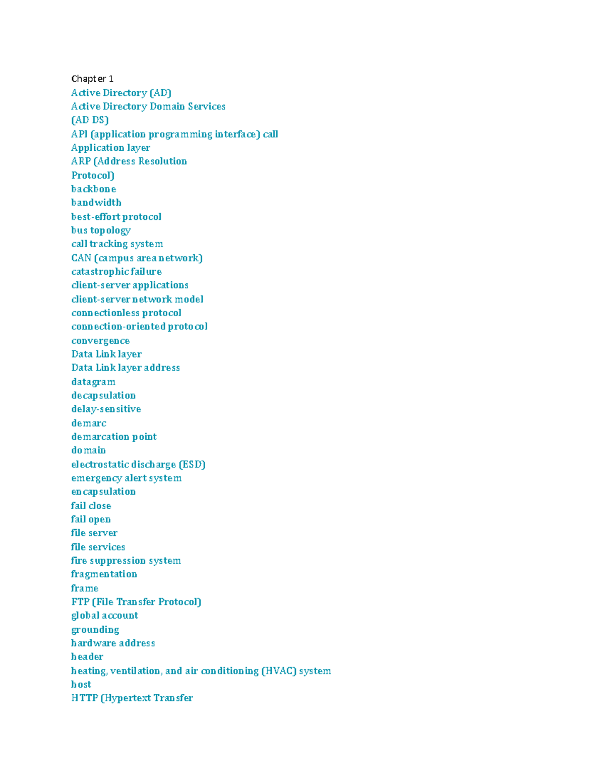 Cos2626-Key Terms-summary - Chapter 1 Active Directory (AD) Active Directory Domain Services (AD ...