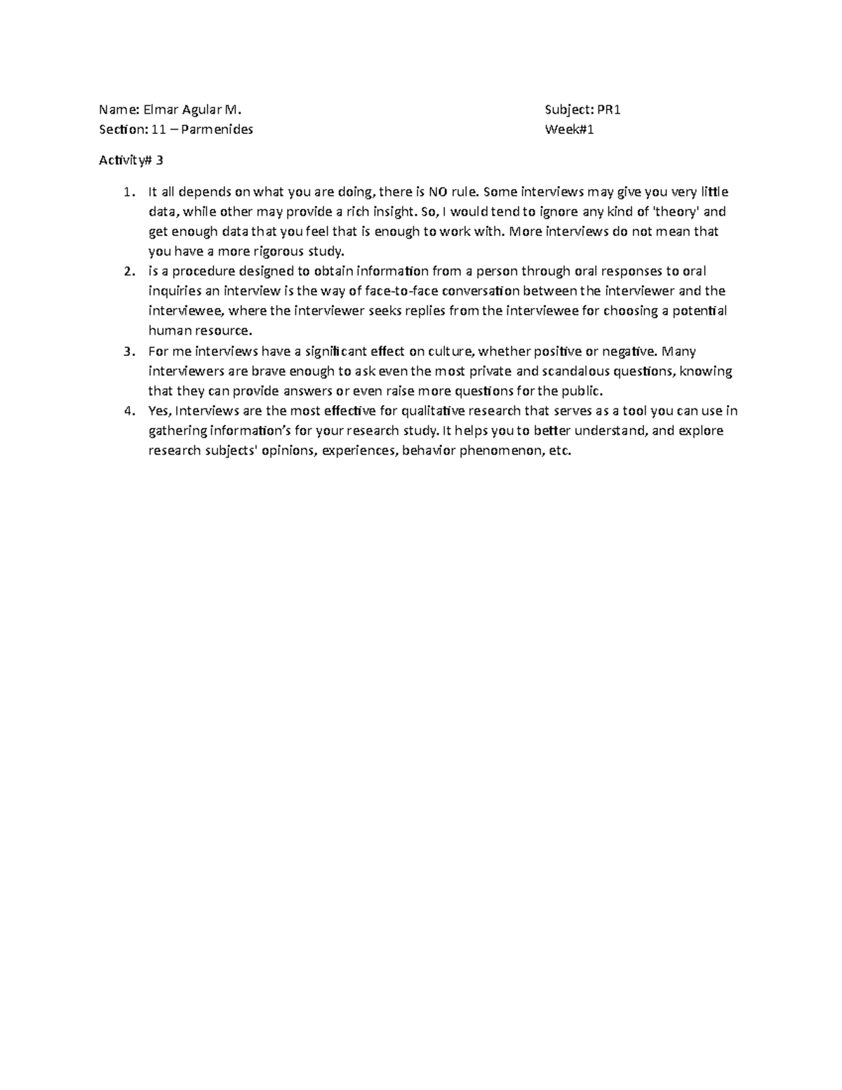 PR1 w1 act 3 - PR 1 - Name: Elmar Agular M. Subject: PR Section: 11 ...