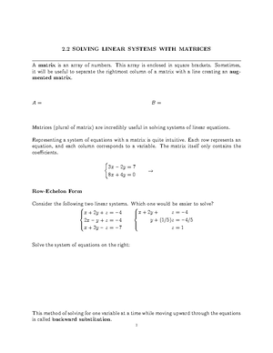 2.1 Linear Systems of Equations - Notes - 2 LINEAR SYSTEMS OF EQUATIONS ...