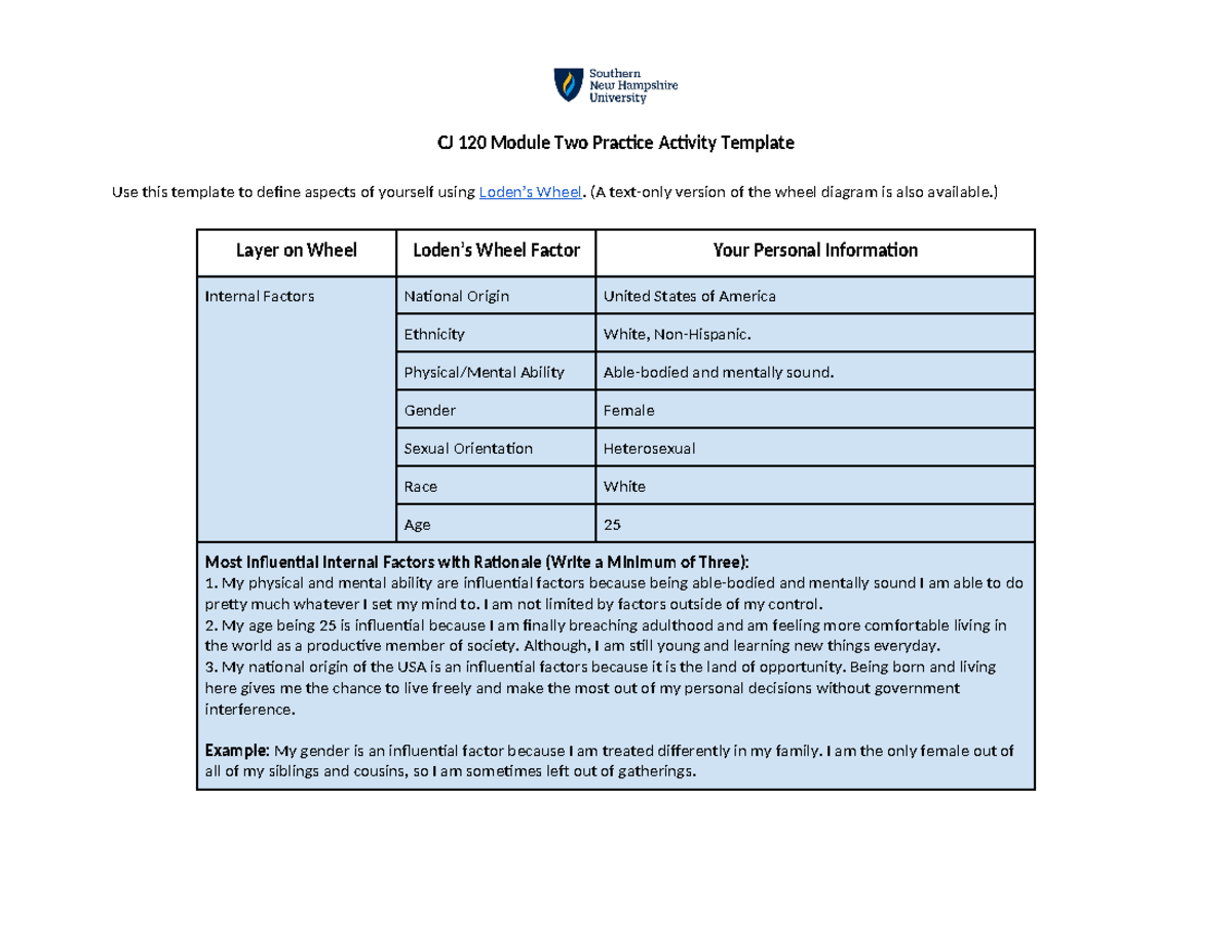 CJ 120 Module Two Practice Activity Template - (A text-only version of ...