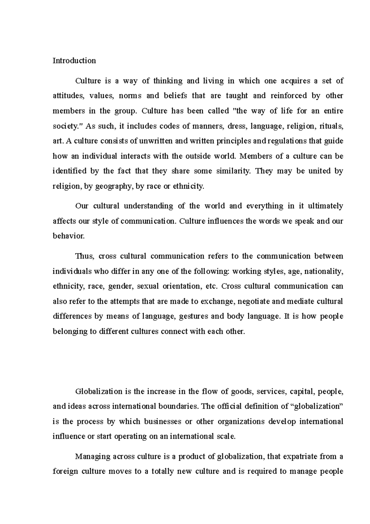 Diversity - Introduction Culture is a way of thinking and living in ...