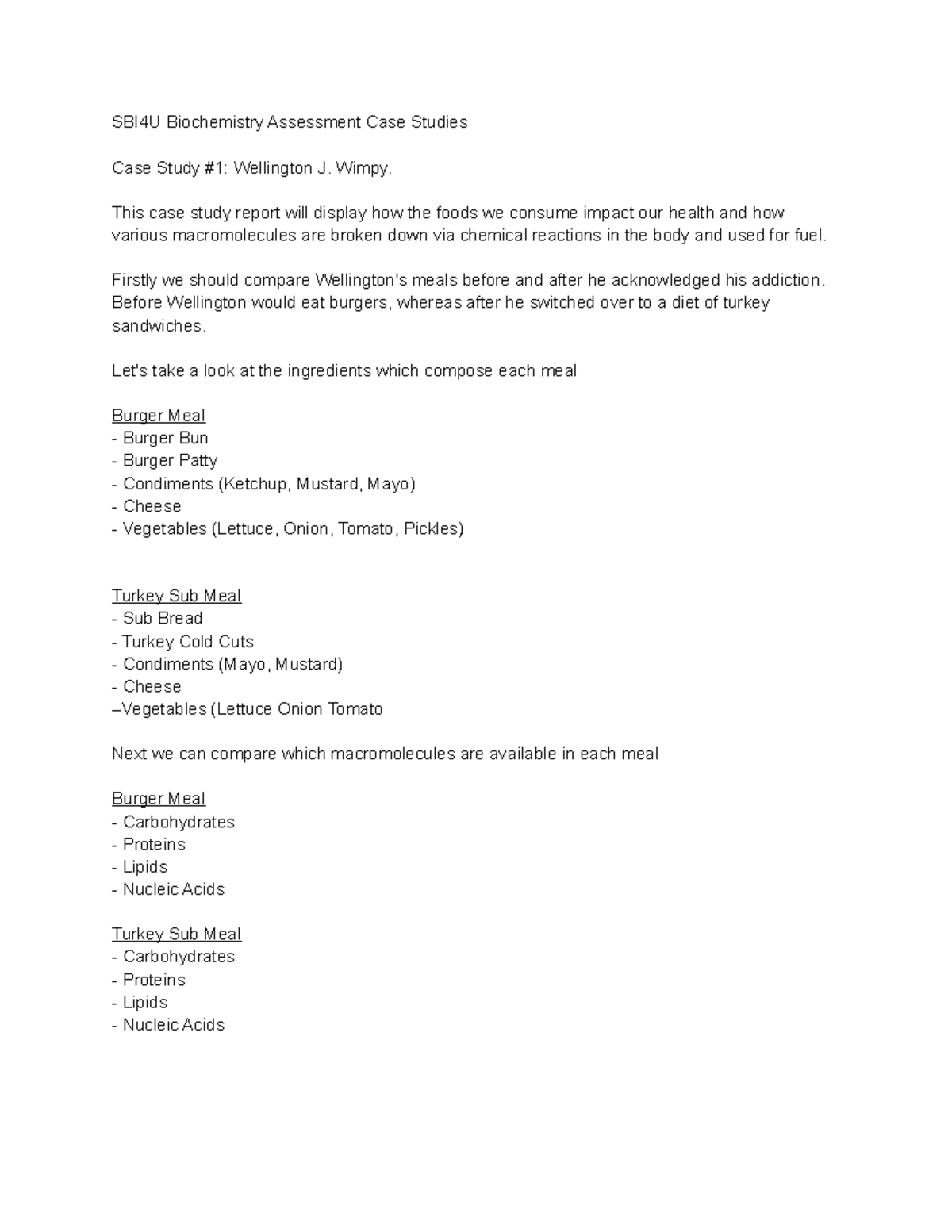 SBI4U Biochemistry Assessment Case Studies - SBI4U Biochemistry ...