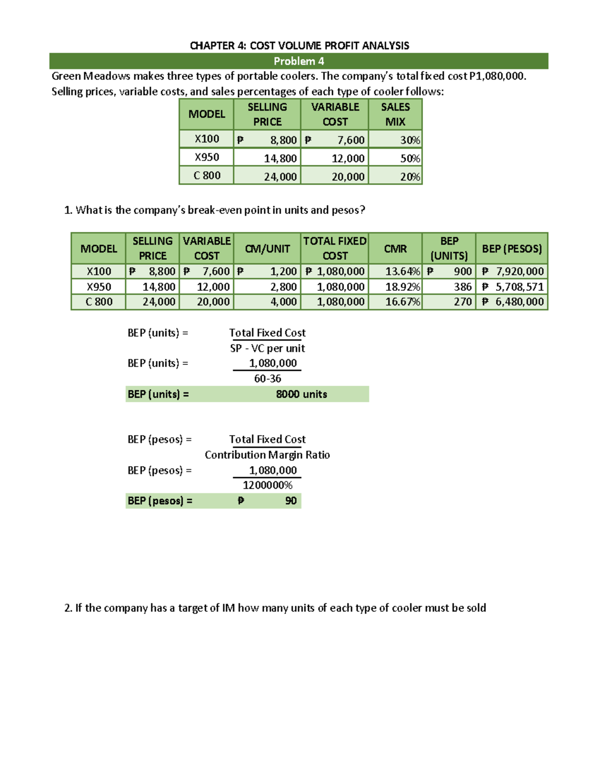 Cost Acc Chapter 4 Seatwork Probs 4-5 - CHAPTER 4: COST VOLUME PROFIT ...