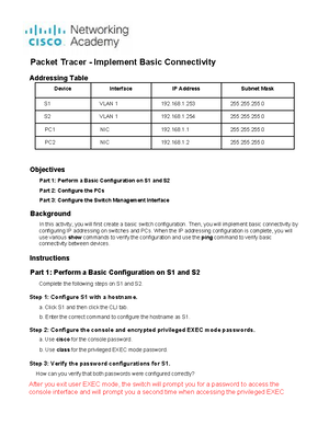 2.3.7-packet-tracer-navigate-the-ios JB - Packet Tracer - Navigate the IOS Objectives Part 1 ...