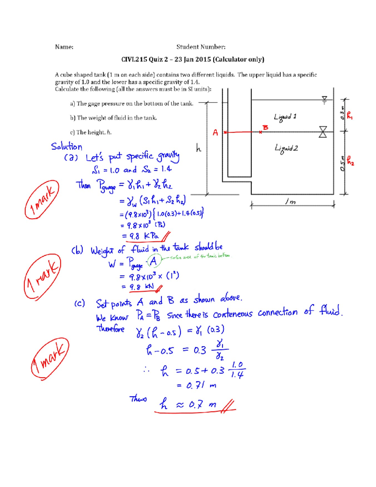 Sample/practice exam 23 January 2015, questions and answers - CIVL 215 ...