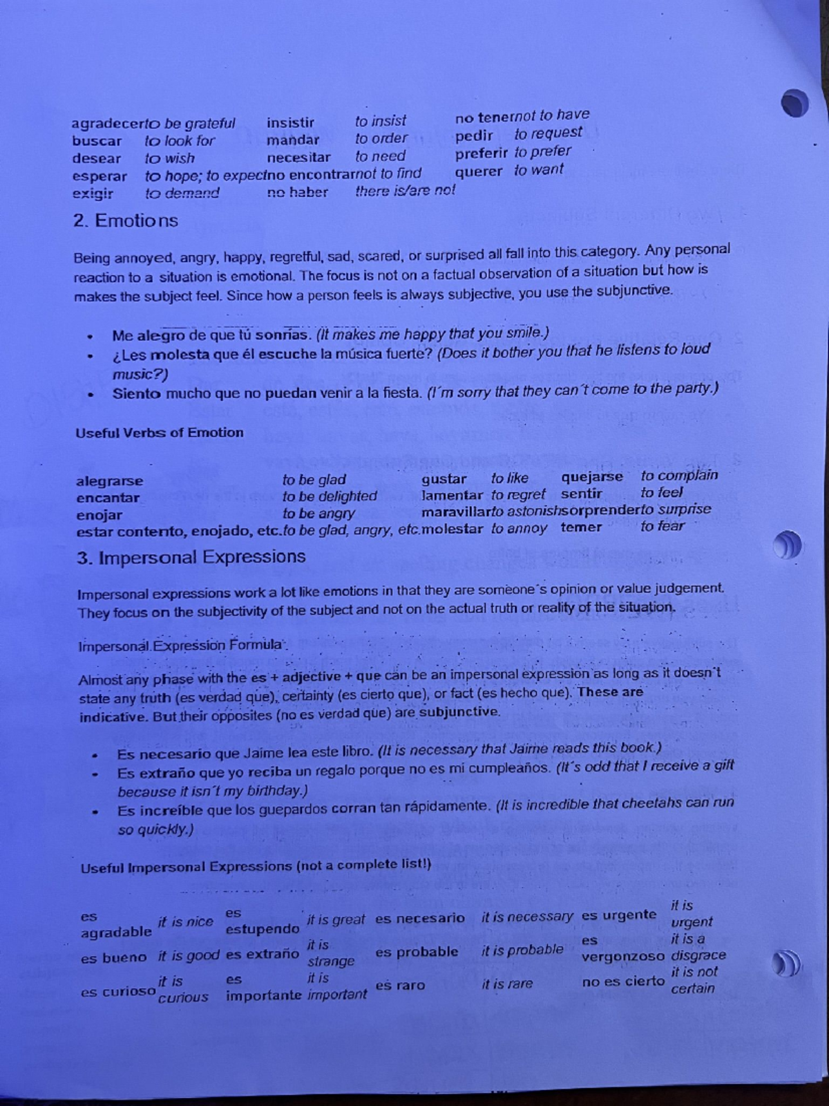SPANISH NOTES OVER SUBJUNCTIVE USES - Studocu