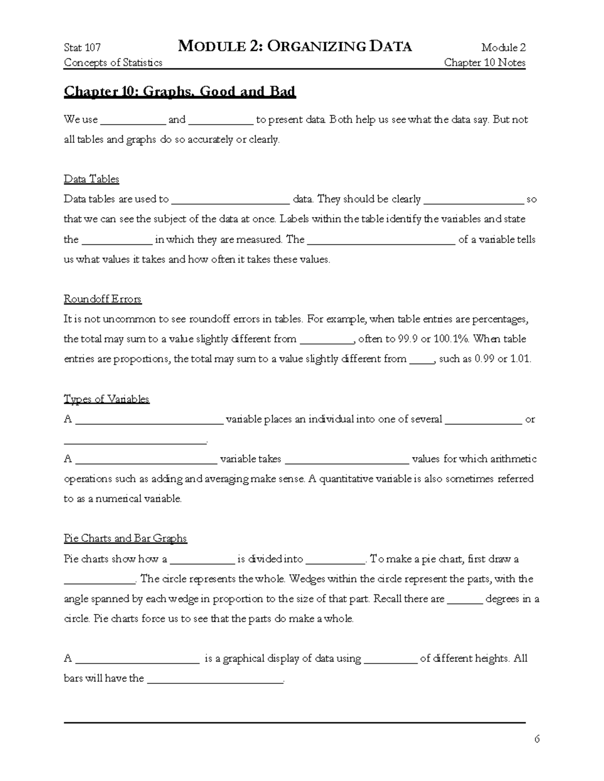 Stat 107 Chapter 10 Notes - STAT 107 - SIUE - Studocu