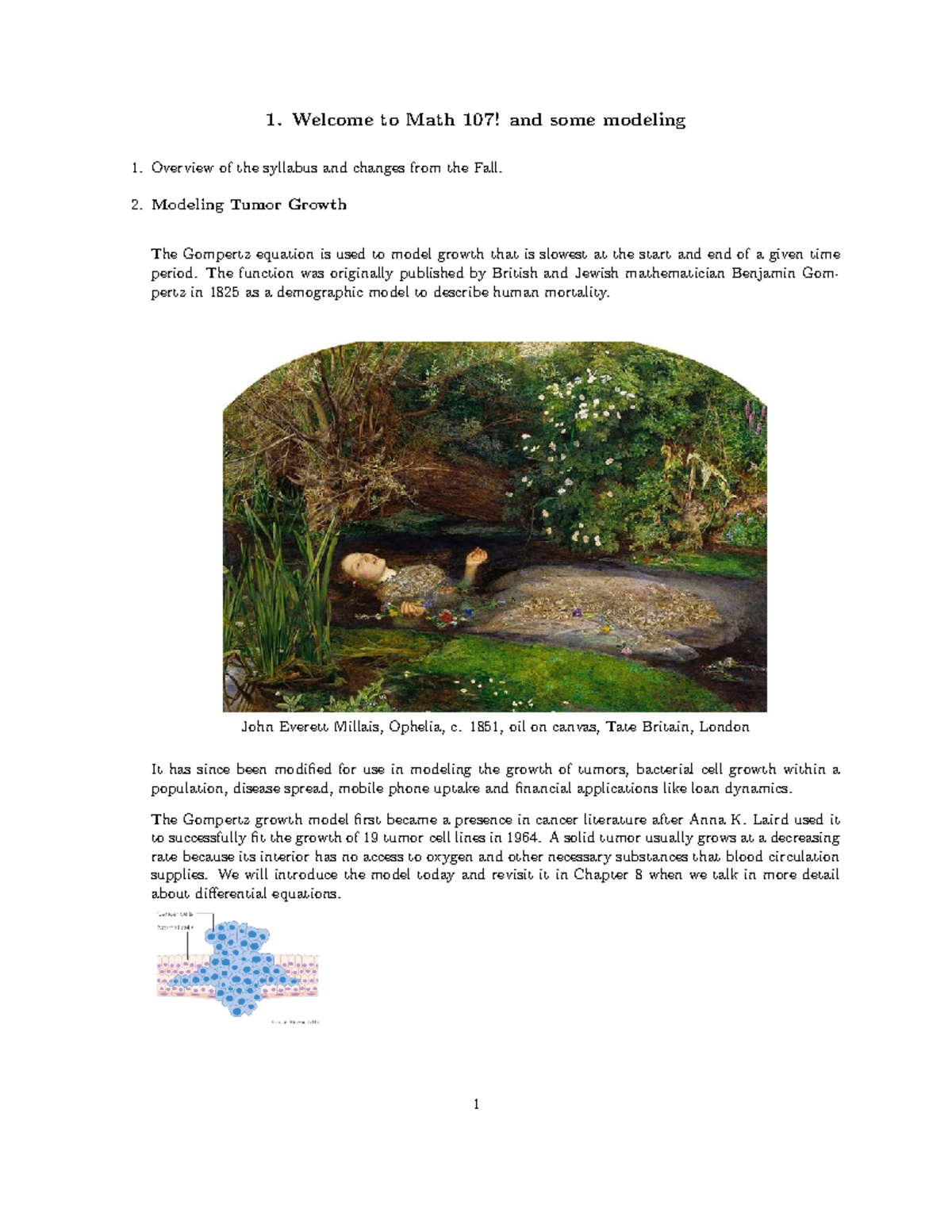 Week 1 Lecture Modeling 1 Welcome To Math 107 And Some Modeling