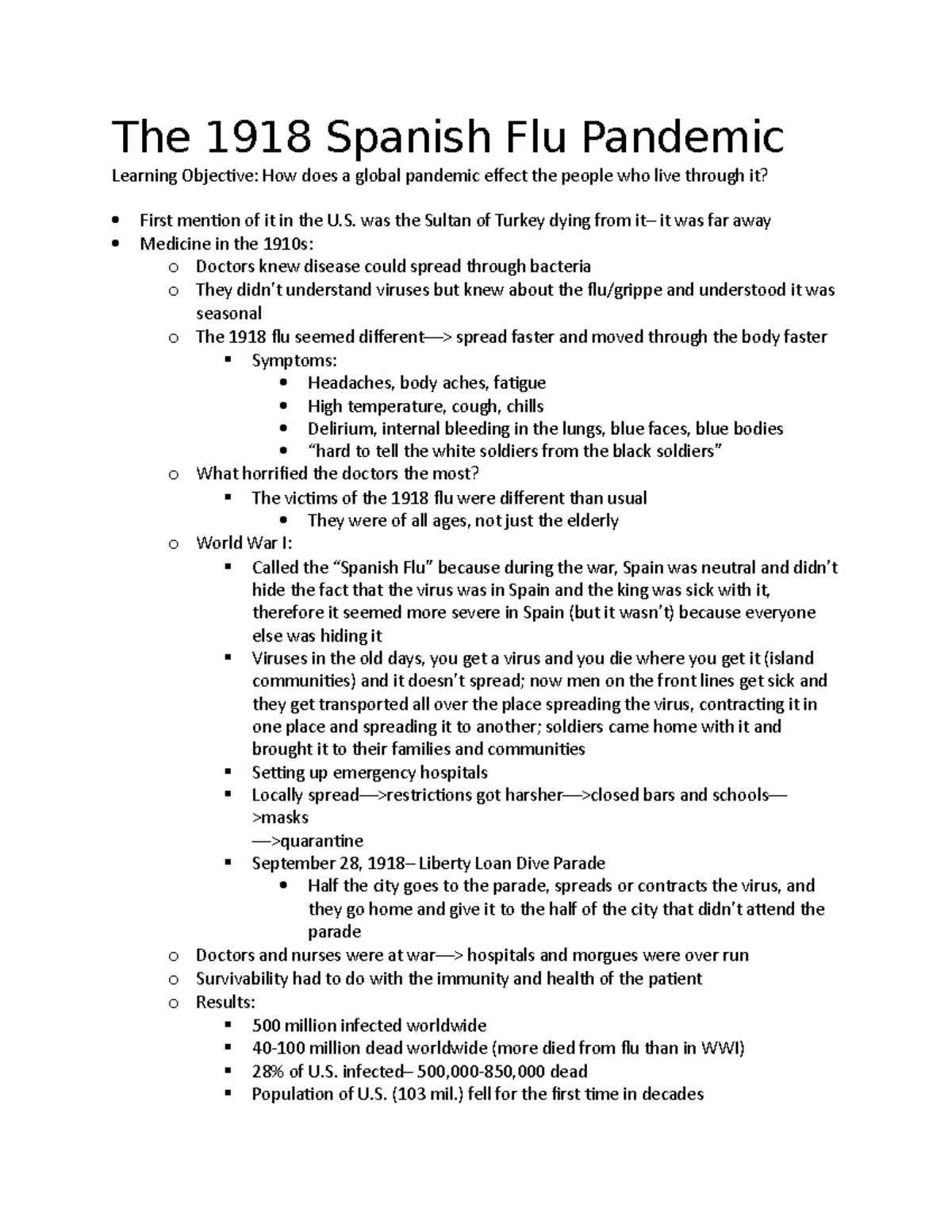 The 1918 Spanish Flu Pandemic - The 1918 Spanish Flu Pandemic Learning ...