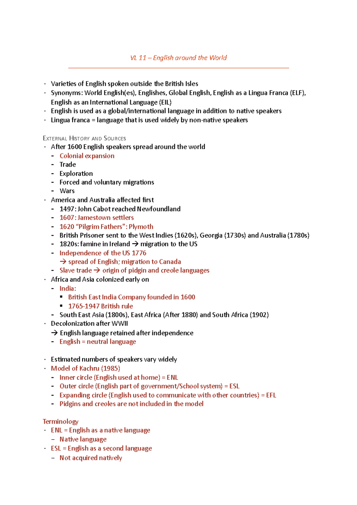 VL 11 – English around the World - VL 11 – English around the World ...