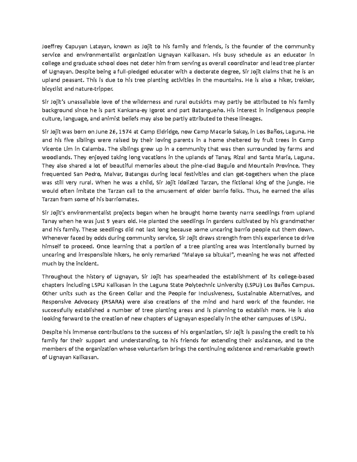 Joeffrey Ugnayan - Background - Joeffrey Capuyan Latayan, known as ...