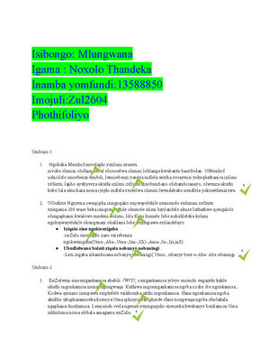 ZUL1505 Assignment 1 - ZUL150 5 /101/3//202 4 I-Tutorial Letter 101/3/202 4 Applied African ...