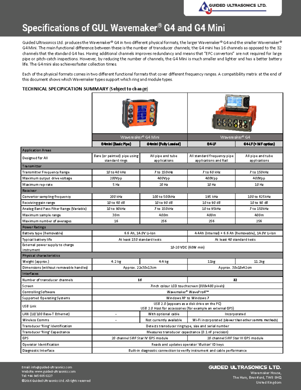 Wavemaker G 4-G4Mini-Specifications - Email: info@guided-ultrasonics ...