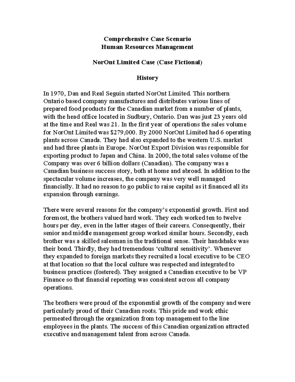 Comprehensive case scenario - Comprehensive Case Scenario Human ...