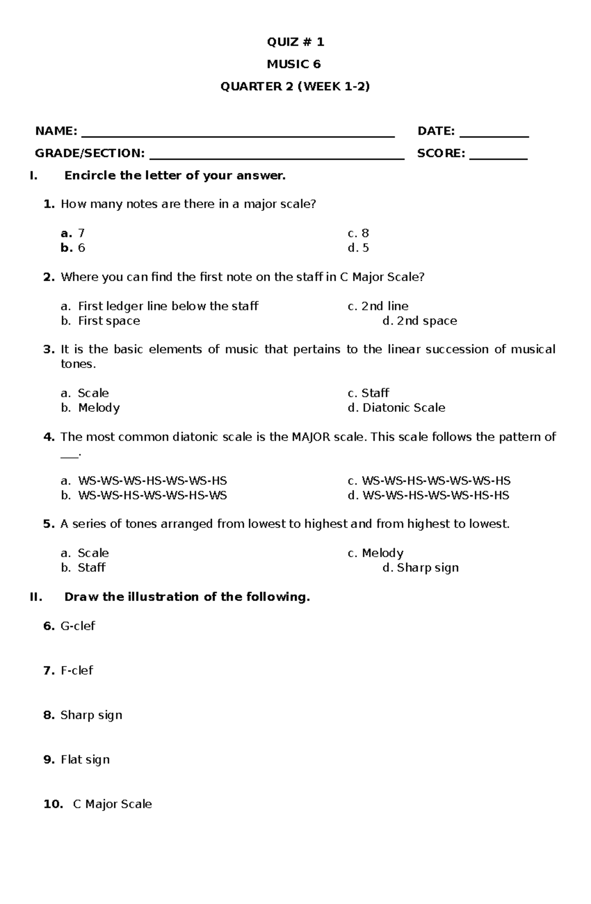 QUIZ music w1-2 - For Grade 6 - QUIZ # 1 MUSIC 6 QUARTER 2 (WEEK 1-2 ...