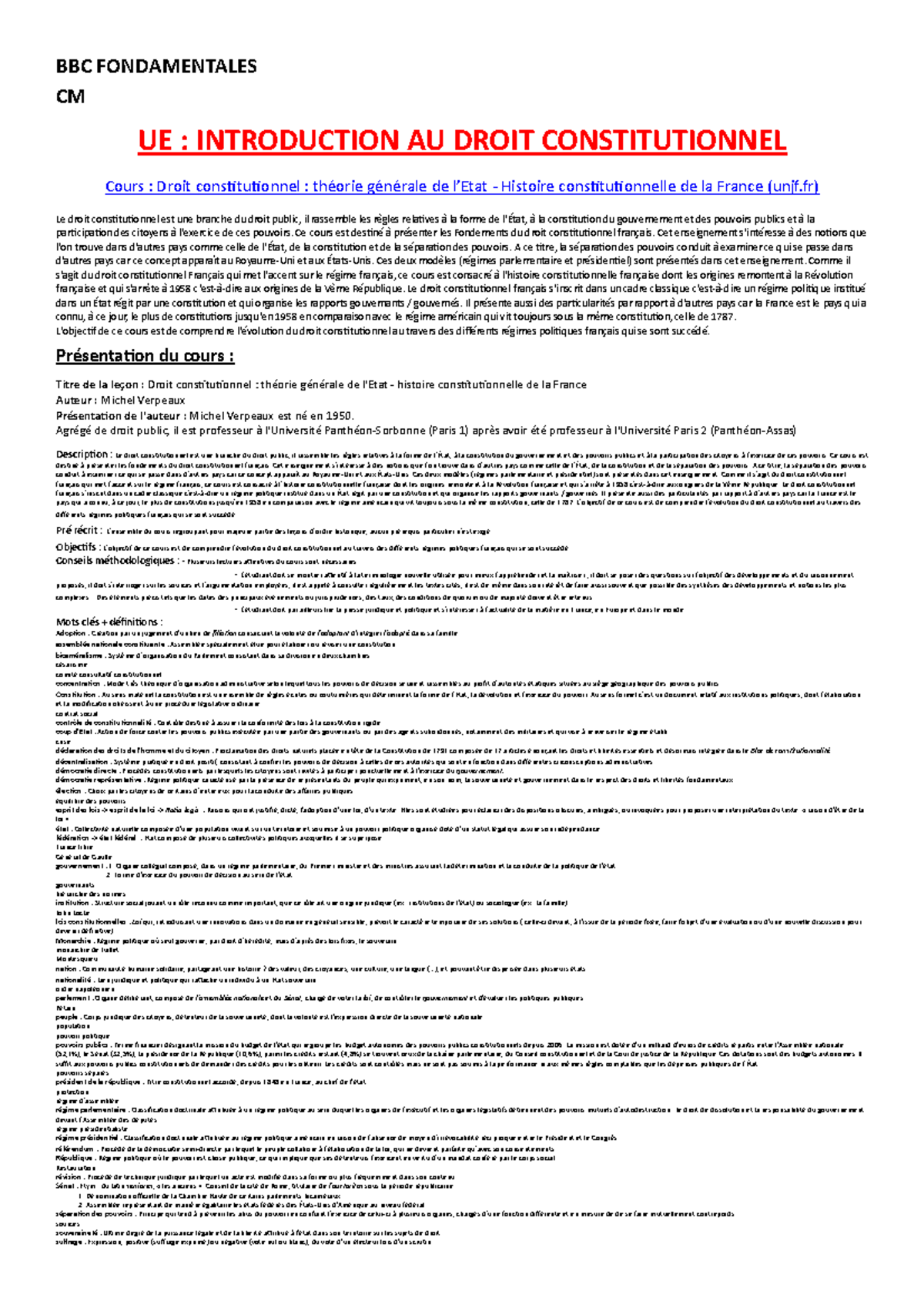 Introduction constit complet PDF-1 - BBC FONDAMENTALES CM UE : INTRODUCTION AU DROIT ...