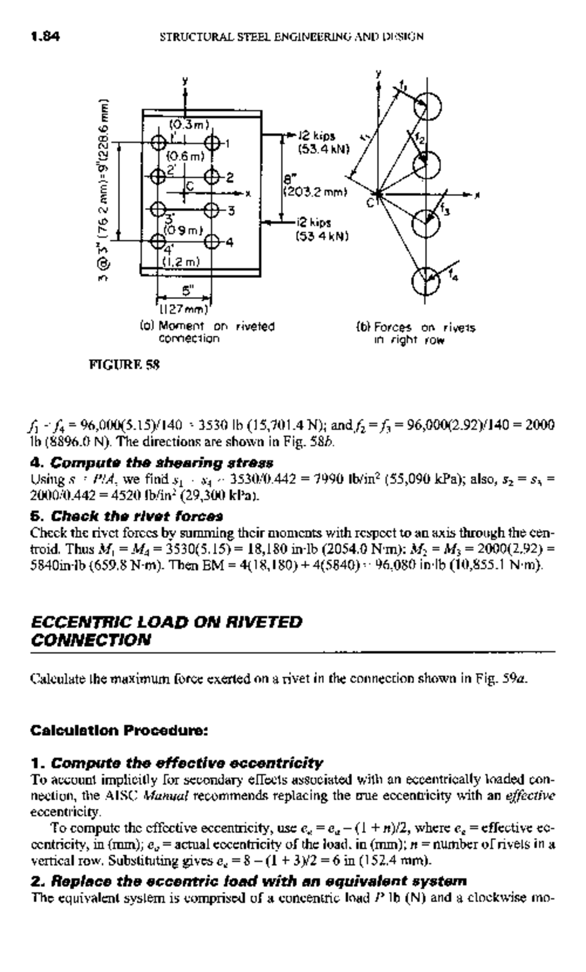 Civil-engineering-calculations (12) - (a) Moment on riveted (b) Forces ...