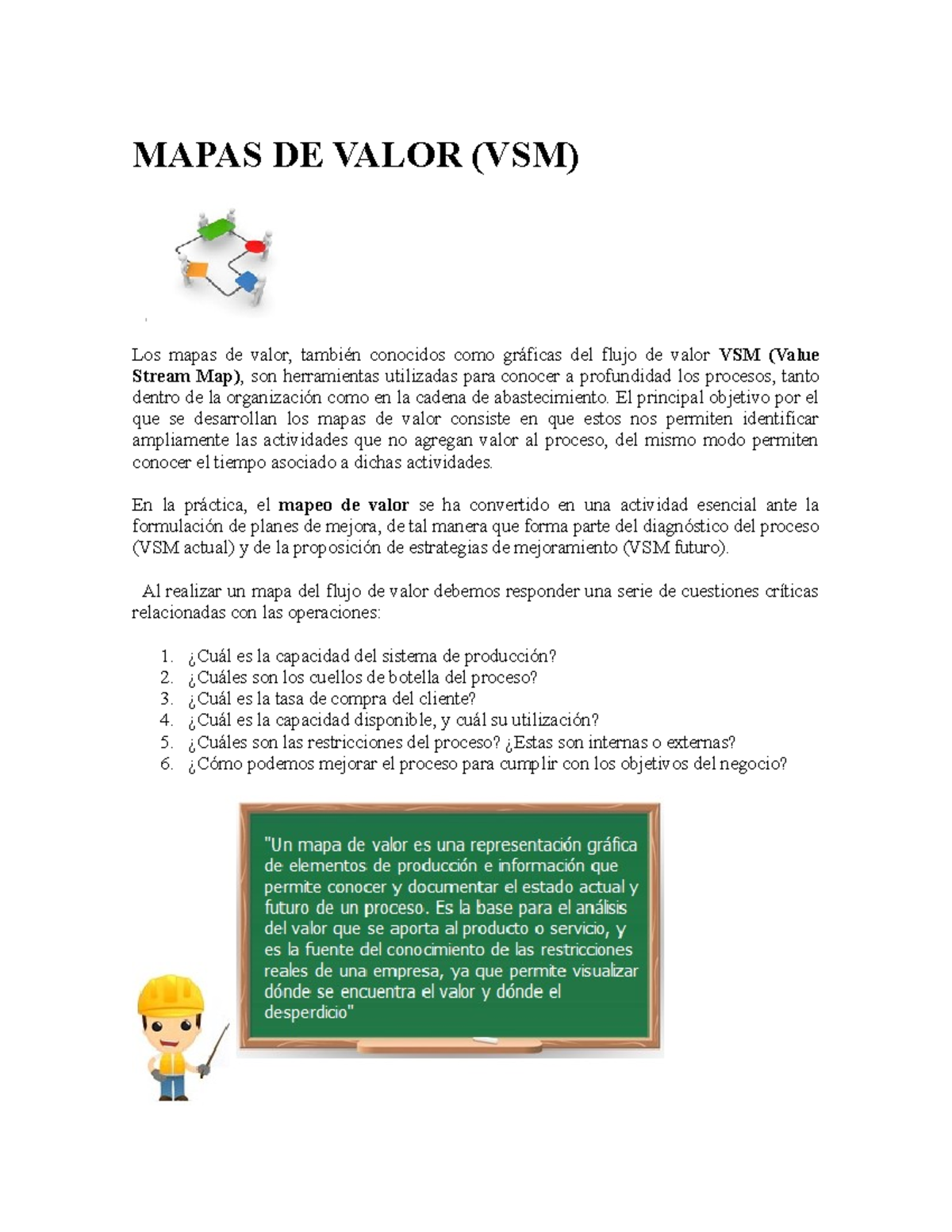 2- MAPA DE Valor VSM - Lean Manufacturing - MAPAS DE VALOR (VSM) Los ...
